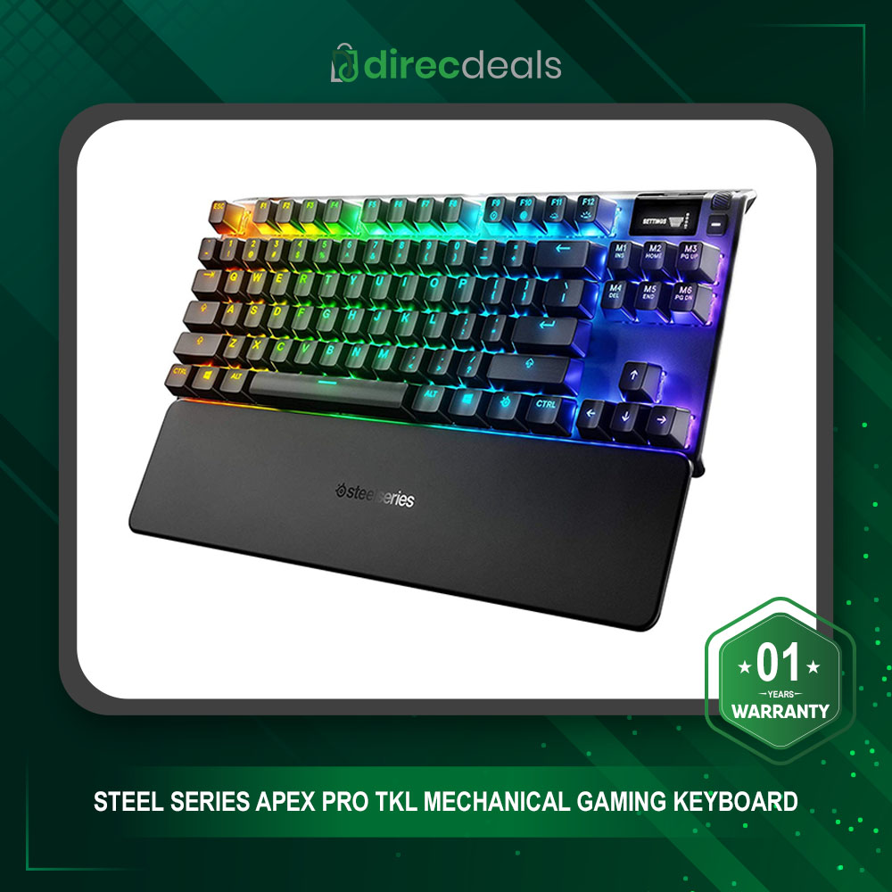 Steel Series Apex Pro TKL Mechanical Gaming Keyboard OLED Smart Display ...