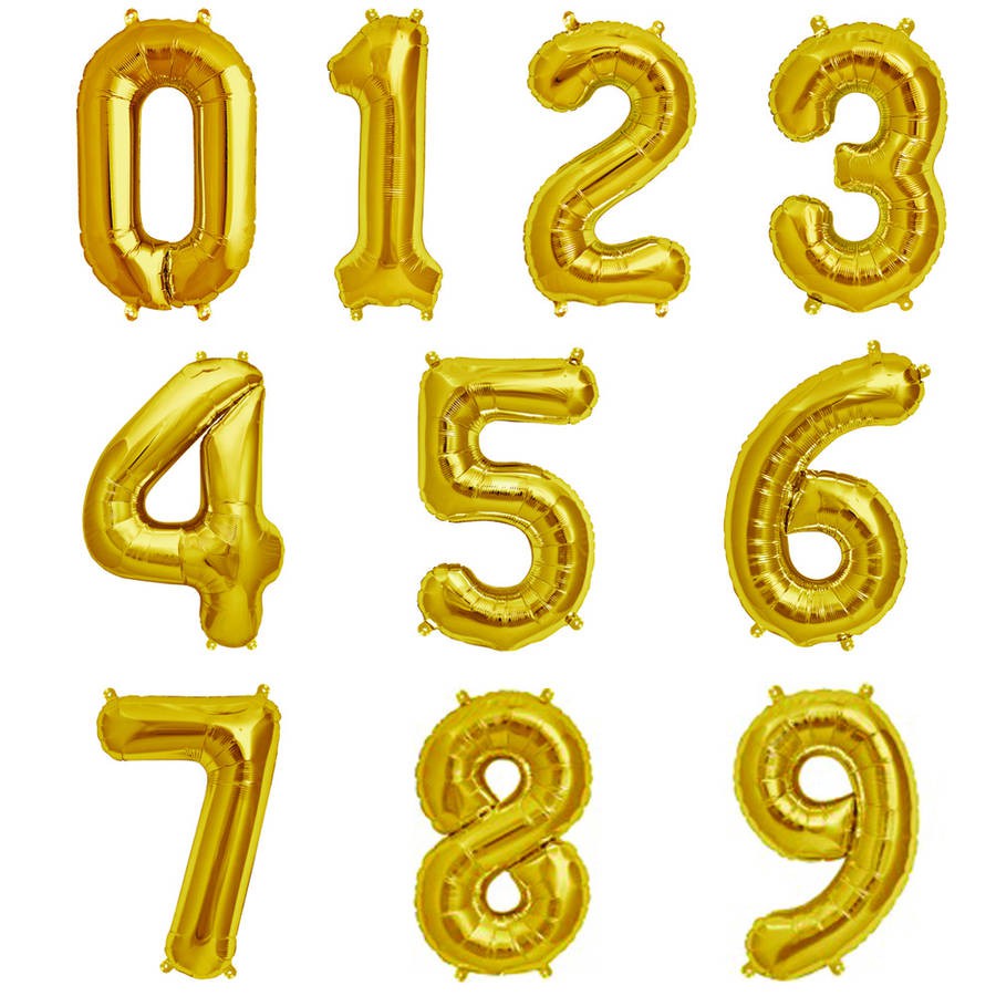 Number Foil Balloon Gold 16" | OfficeWorks.ph
